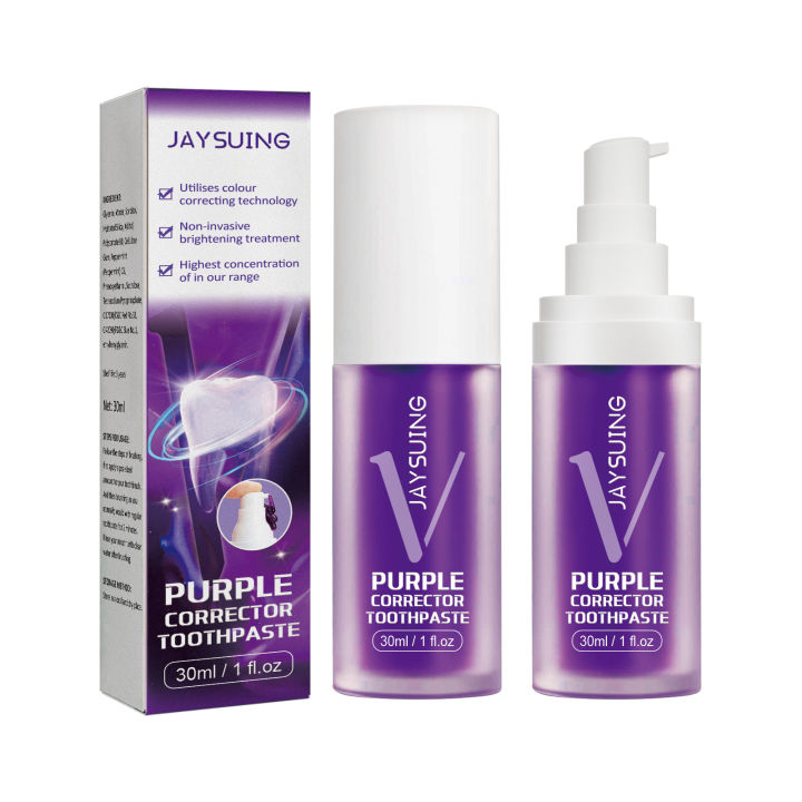 Jaysuing Purple Corrector Toothpaste Teeth Whitening Corrector ...