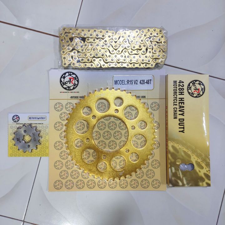 Yamaha TFX 150 R15 v2 Sniper 150 155 AR 15T-48T 14T-48T 428 Gold Steel ...