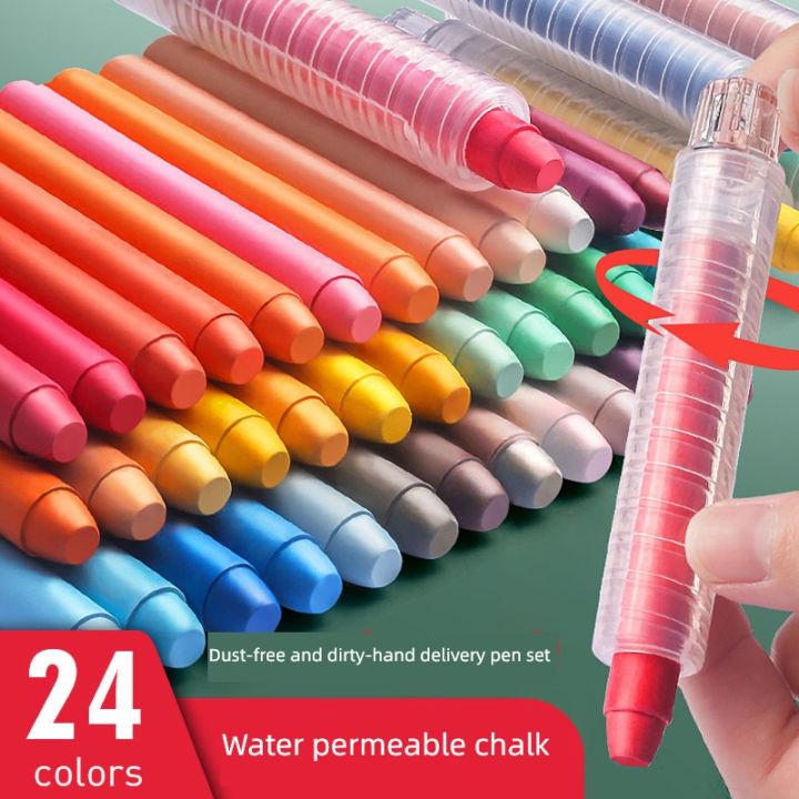 Water-Soluble 36 Color Chalk No Dusty Solid Kids Special Safe and ...