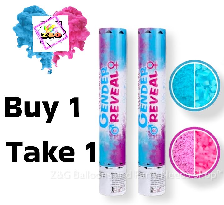 BUY 1 TAKE 1 GENDER REVEAL SMOKE CONFETTI POPPER| POWDER SMOKE POPPER ...