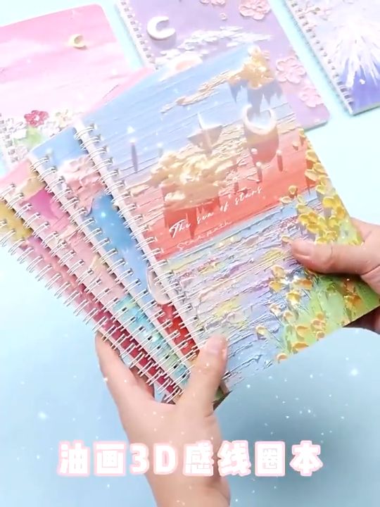 A5 Oil Painting Spiral Notebook Coil Landscape Aesthetic Classroom ...