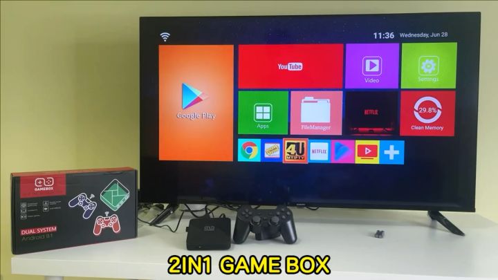 Android TV box + GAME BOX G5 2in1 4K HD Game Console 30000+ Retro ...