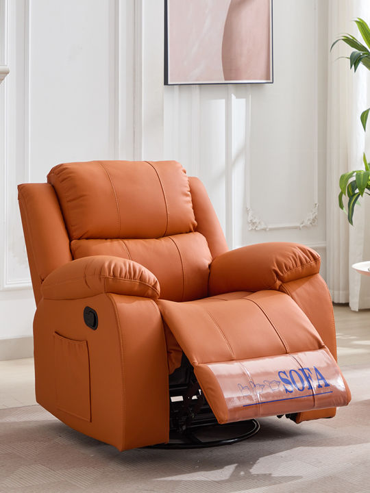 Leather Functional Sofa Chair Living Room Recliner Sleepable Lounger ...