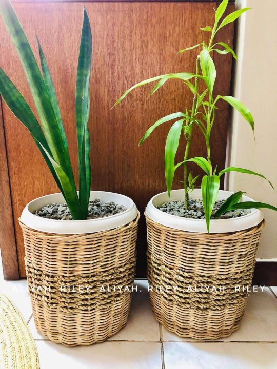 LARGE ‼️ Planters Rattan Basket Native Handwoven Storage Organizer ...