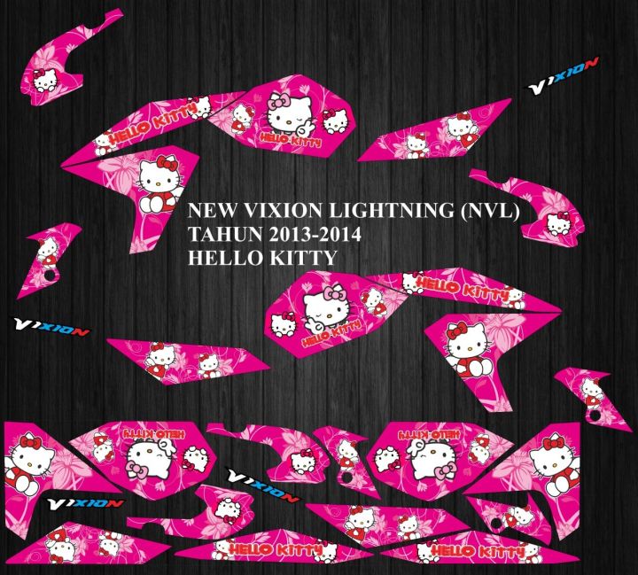 STIKER STRIPING DECAL YAMAHA VIXION NEW LIGHTNING NVL MOTIF HELLO KITTY ...