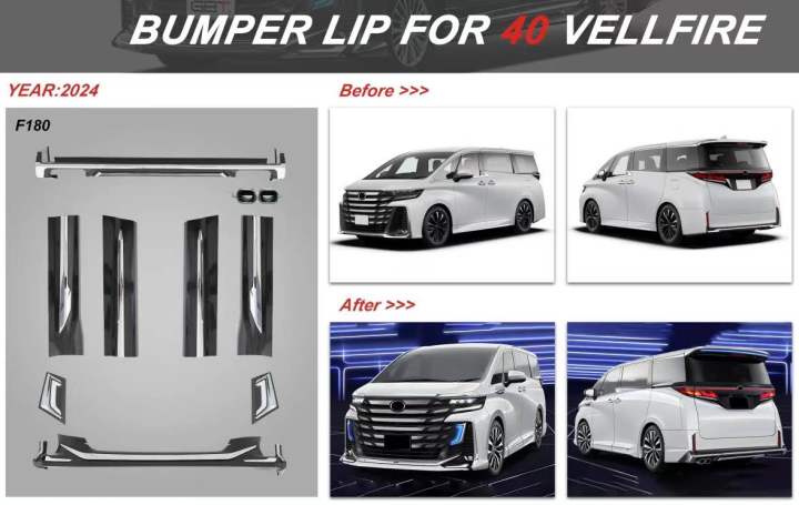 Toyota Vellfire Alphard AH40 2024 Z Modellista bodykit body kit front side rear skirt lip ...