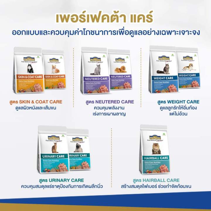 Perfecta Cat care1.2kg อาหารแมว บำรุงขน /ป้องกันนิ่ว เพอร์เฟคต้า อาหาร ...