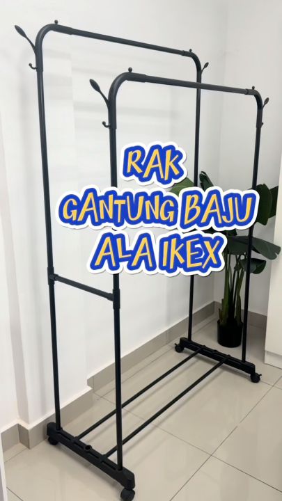 FINSSO ROSARIO Hanging Rack with Bag Hanger /Penyangkut Baju /Rak Baju ...