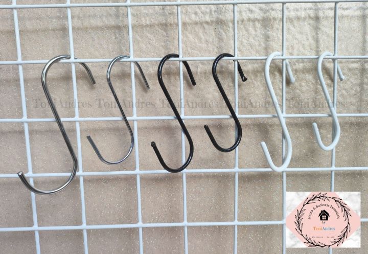 (10pcs) S-Hook Chrome Metal Coated Metal Wire Hanger Hooks | Lazada PH