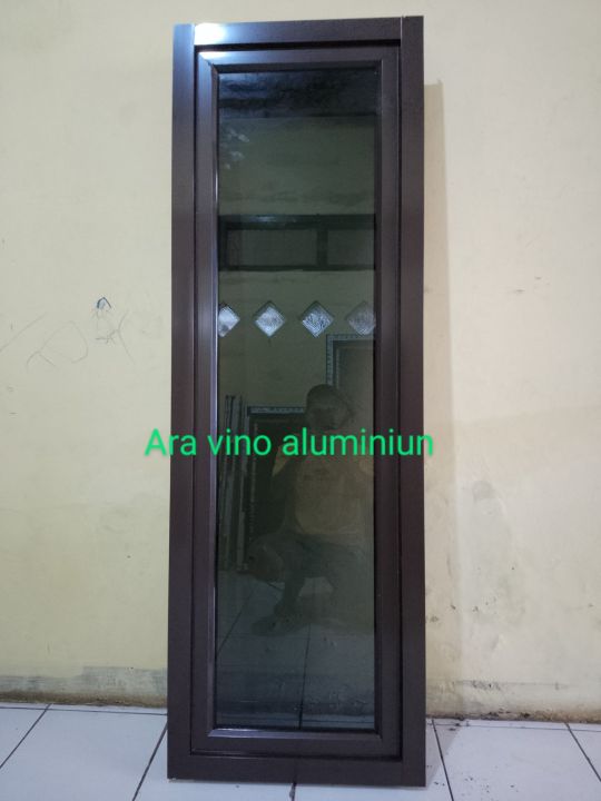 jendela aluminium uk 160x50 kaca 5mm,mrek inkalum,+palet kayu | Lazada ...
