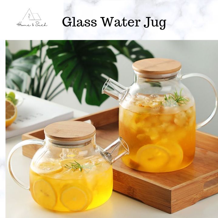 Glass Water Jug Air Tight Kettle Cerek Air Kaca Jug Kaca Tahan Panas ...