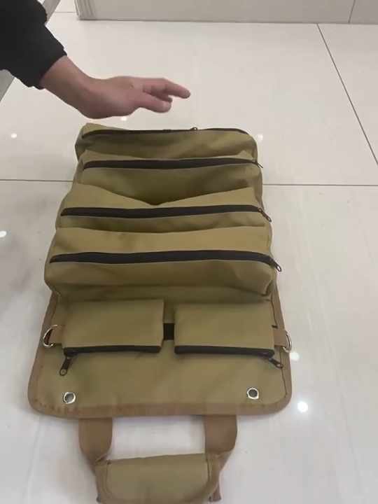 Tool Roll Bag Strong Durable Wood Electrician Special Storage Bag Multi ...