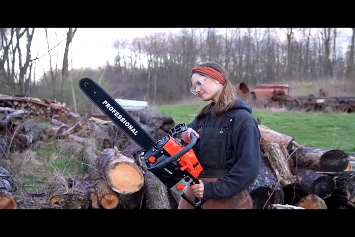 Mesin Potong Kayu 52CC 20" Chainsaw 2Tak Gergaji Potong Pohon Kayu ...