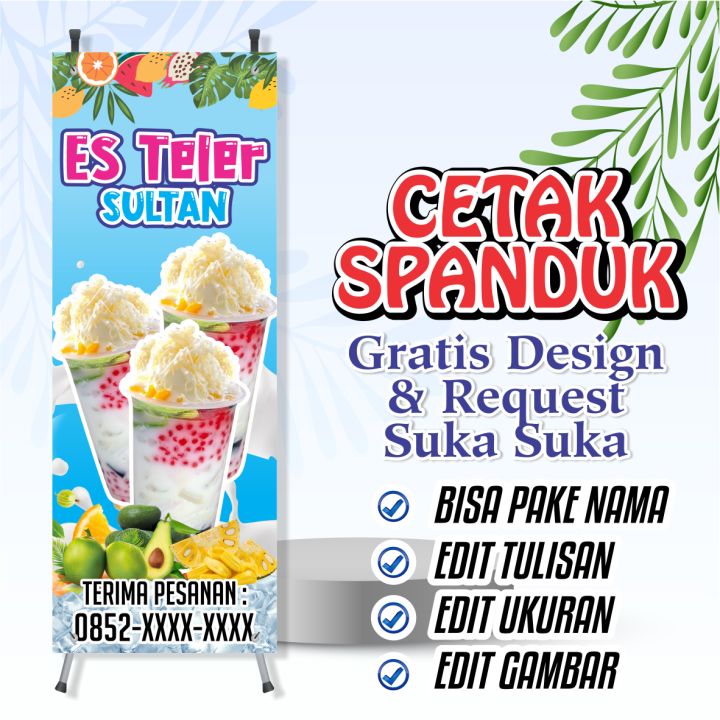 Spanduk / Banner ES TELER SULTAN Bebas Design | Lazada Indonesia