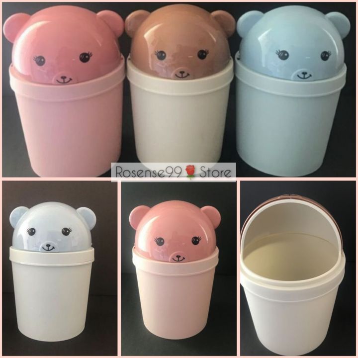 H21cm W14cm Mini Bear dustbin Multipurpose use table Trash bin take ...