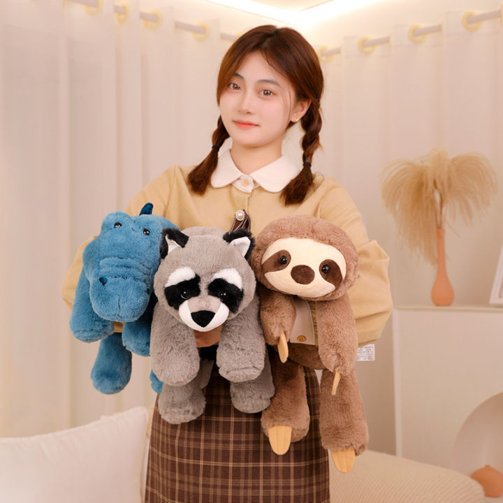 Adorable Plush Toys Raccoon Crocodile Sloth Fox Soft Stuffed Animals ...