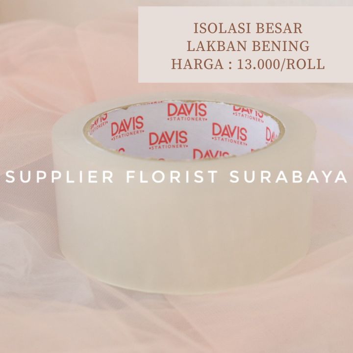 isolasi davis merah/isolasi bening/ isolasi besar/lakban bening/isolasi ...