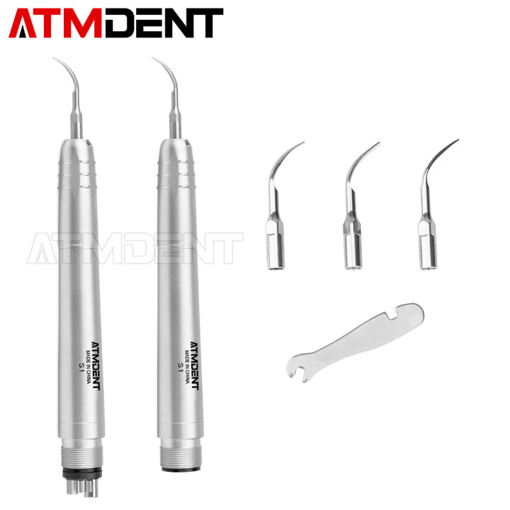 Dental Ultrasonic Air Scaler with 3 Tips Teeth Cleaning 2/4 Holes ...