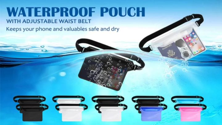 Waterproof Pouch with Waist Strap Dry Bag for Swimming Boating ...