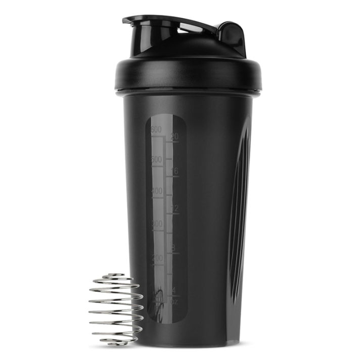 600ml Shaker Bottle 20oz Protein Shaker Plastic Bottle Portable Fitness Bottle for Fitness ...