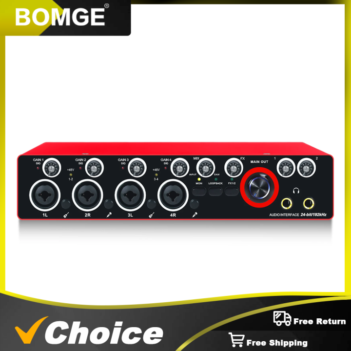 M44 4-channel recording interface with 192kHz/24-bit Sound Card Live Streaming USB to Sound Card ...