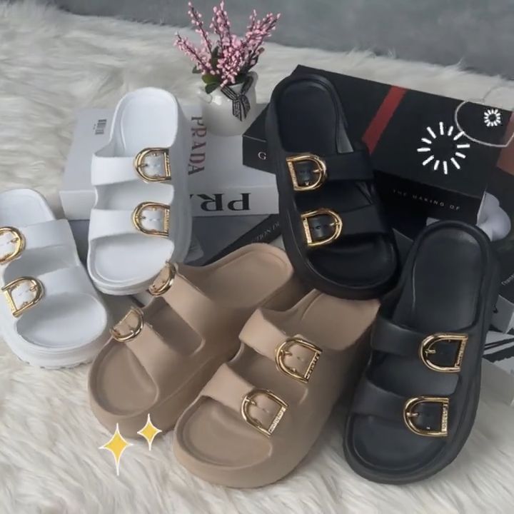 Lerskrrx Sandal Wanita Kekinian Tinggi Jelly Sandal Wedges Korea Cewek ...
