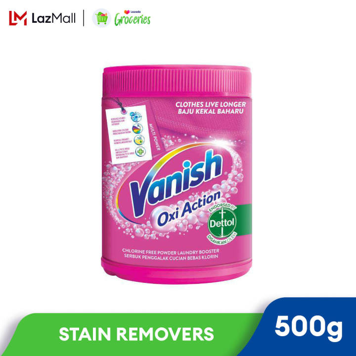 Vanish Fabric Clothes Stain Remover Pink Powder Tub 500g | Lazada