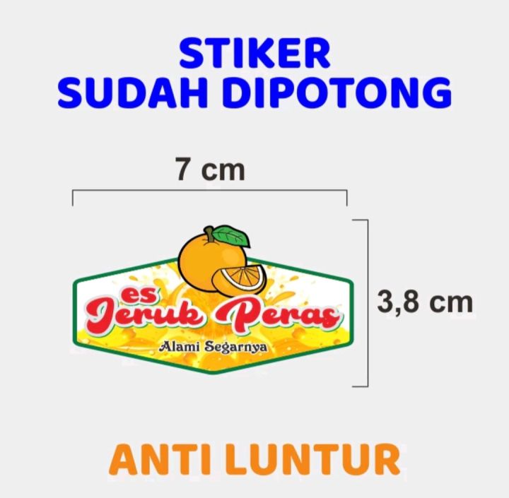 stiker label minuman es jeruk peras | Lazada Indonesia