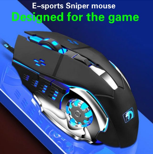 M322 Colorful LED Backlight Ergonomic Mechanical Wired Gaming Mouse For ...