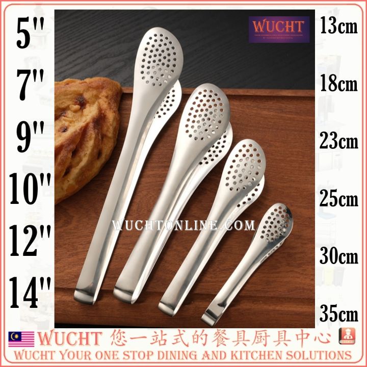 【WUCHT】Stainless Steel Kitchen Tongs, Chef Cooking Tong Perforated Tong ...