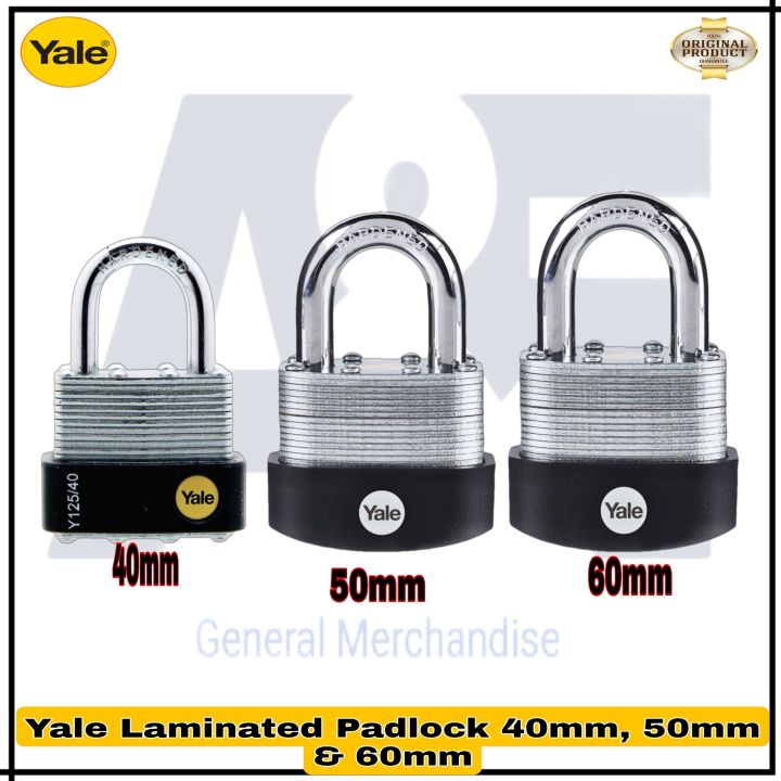 Yale Laminated Padlock 40mm (Y125/40/122/1) 50mm (Y125B/50/139/1) 60mm ...