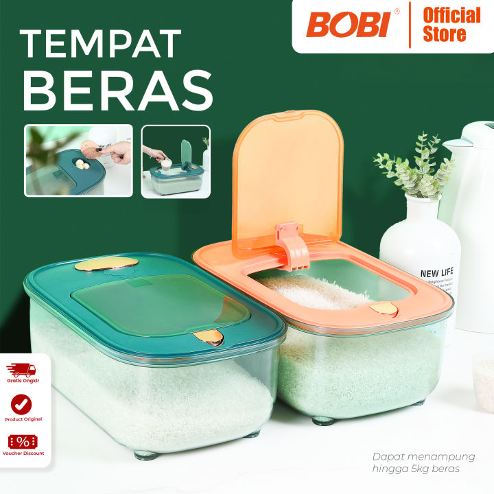 BOBI Tempat Beras 5 Kg Box Beras 5kg Serbaguna Kotak Penyimpanan ...