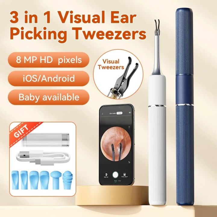 Wireless Ear Cleaner Smart Visual Ear Wax Removal Sticks WiFi Otoscope ...
