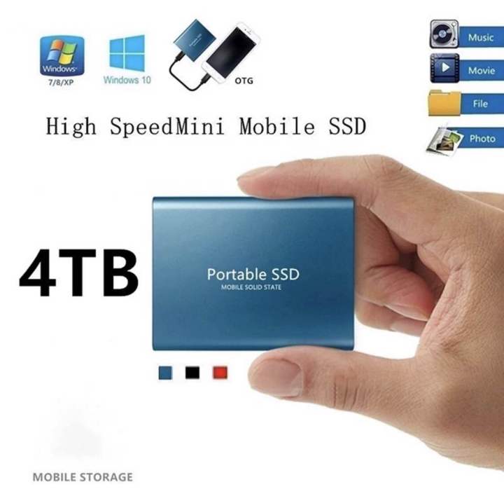 🇹🇭ส่งเร็ว ฮาร์ดดิสก์พกพา Portable SSD 4TB Mobile Storage ขนาดเล็ก ...