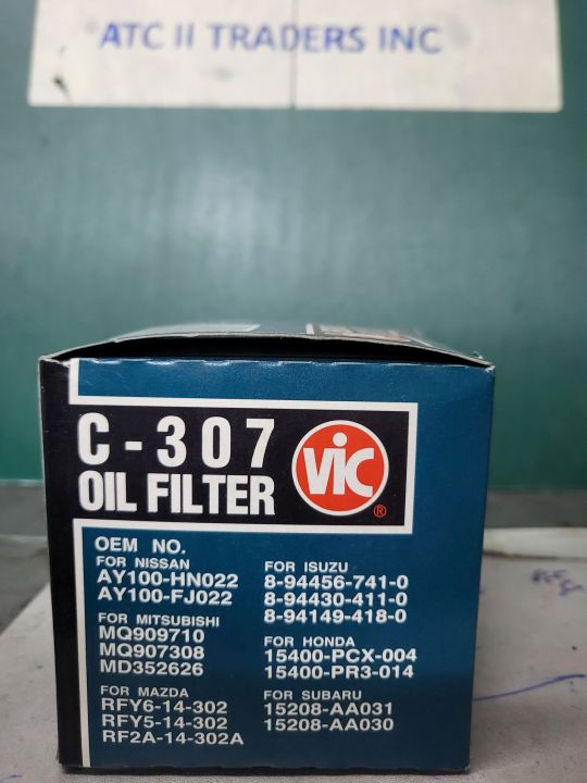 Vic (ORIGINAL) Oil Filter C-306 (honda,nissan,mitsubishi,isuzu,subaru ...
