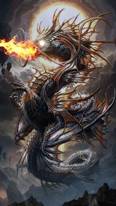 Poster cetak, NAGA API, Hiasan Dinding / Lukisan Cetak / Tanpa Bingkai ...