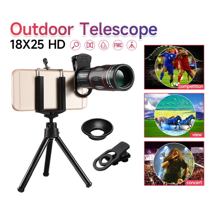 APEXEL Phone Camera Lens Telescope Universal 18x25 Monocular Zoom HD ...