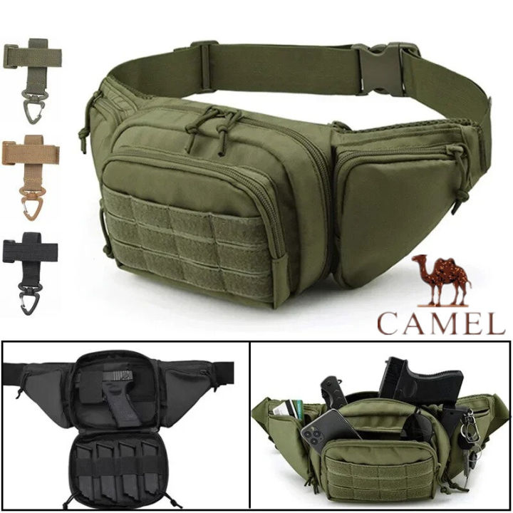 Camel Tactical Pistol Waist Bag Training Chest Bag Hiking Hunting ...