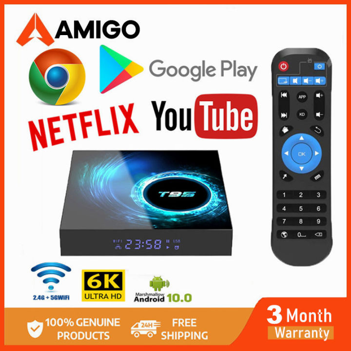 T95 Android TV Box for Smart tv with wifi 2023 Allwinner H616 Quad-Core ...