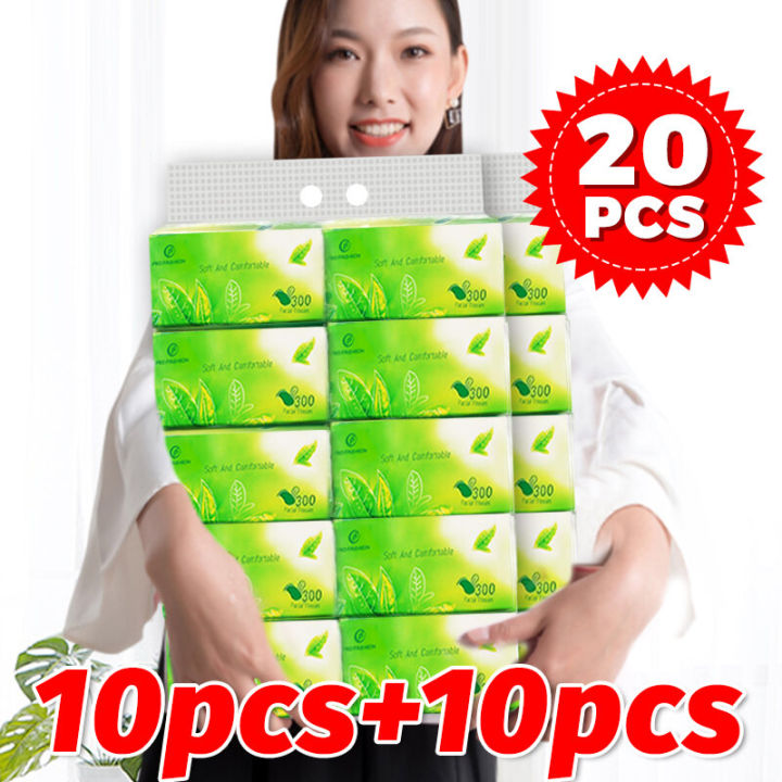 40pcs 20pcs 10pcs Organic Green Tea Facial Tissue Paper 4 Ply 10 Packs ...