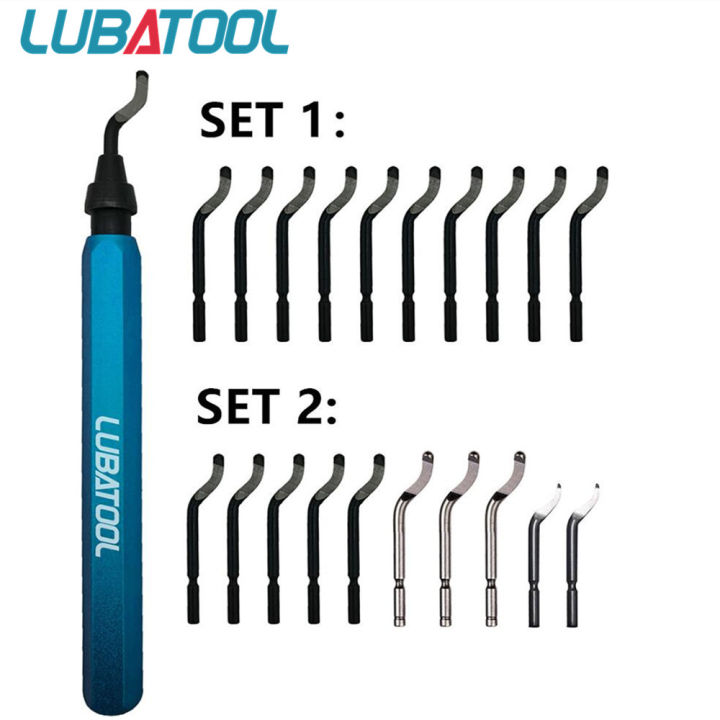 LUBATOOL Deburring Tool with 11 HSS Steel Blades, 360 Degree Rotary ...