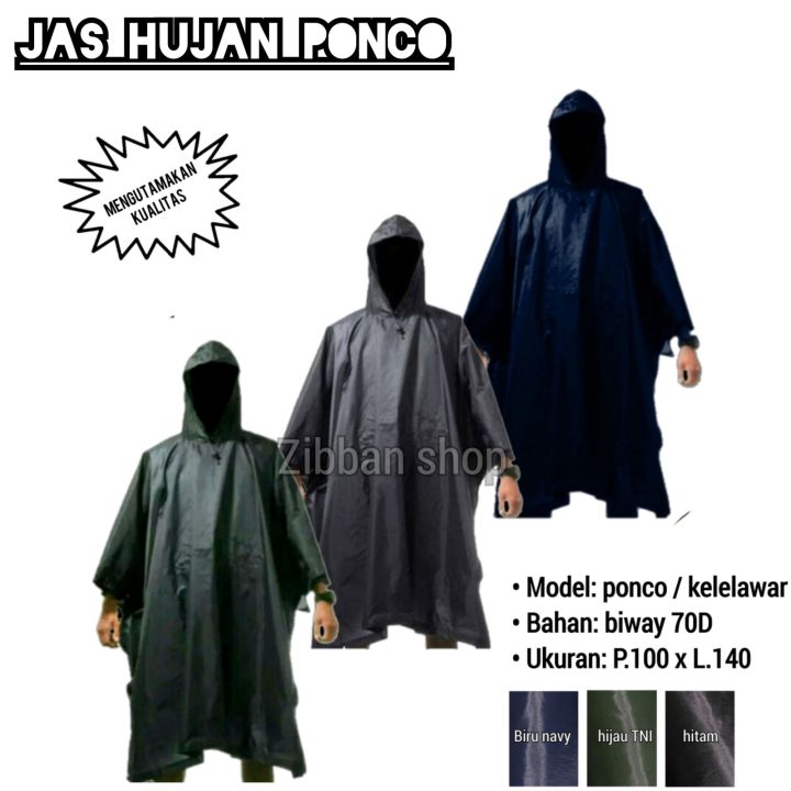 jas hujan Ponco, jas hujan kelelawar, bahan biway | Lazada Indonesia