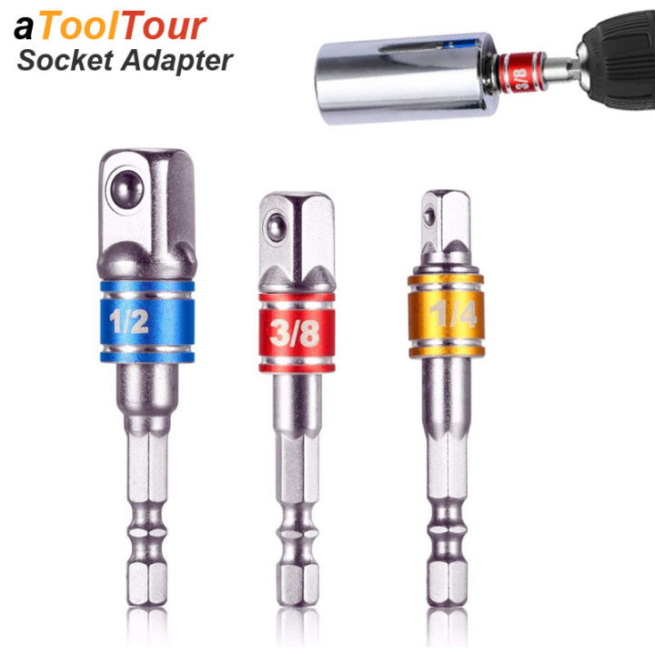 Impact Driver Socket Extension Adapter Extended Converter Power Drill Hex To High Speed Nut Male ...