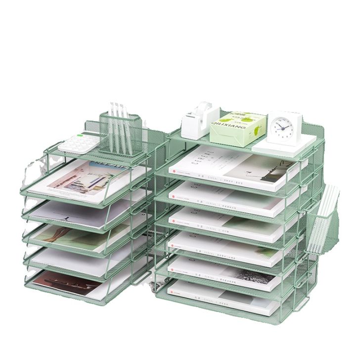 Office Desk Document Holder Multi-Layer File Folder Stand Storage Box ...
