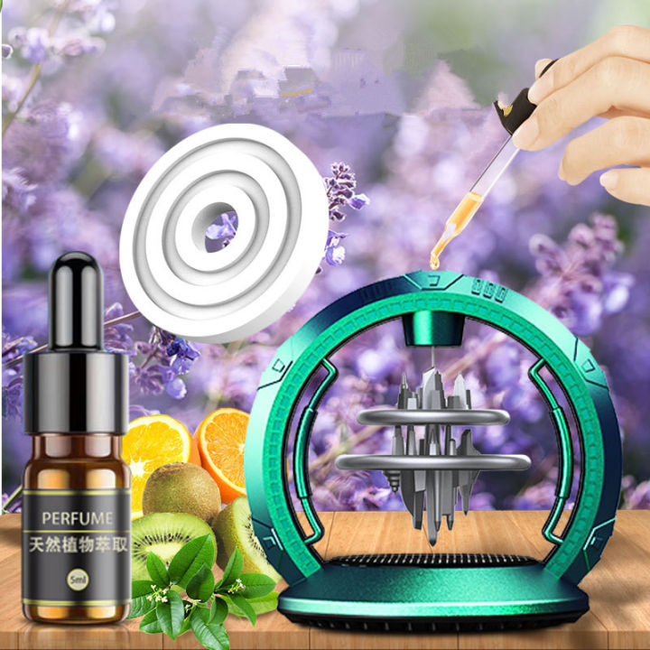 🌻In Stock🌻 Maglev Rotating Sky City Car Perfume Oil Diffuser Air City ...