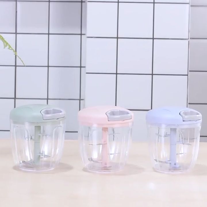 1000ML Garlic Press Hand Chopper Manual Rope Food Processor With ...