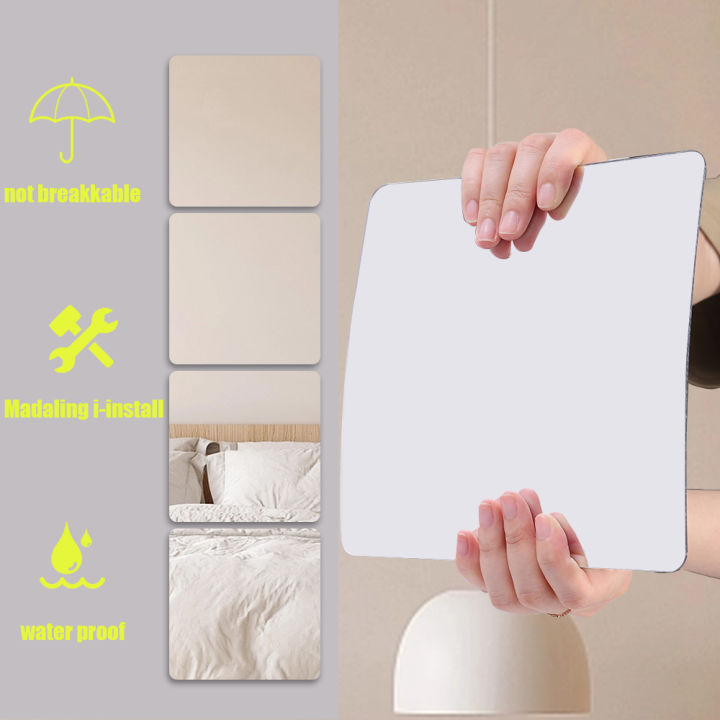 3/5Pcs Acrylic Mirror Stickers, 30x30cm Flexible Split Mirrors, Self ...