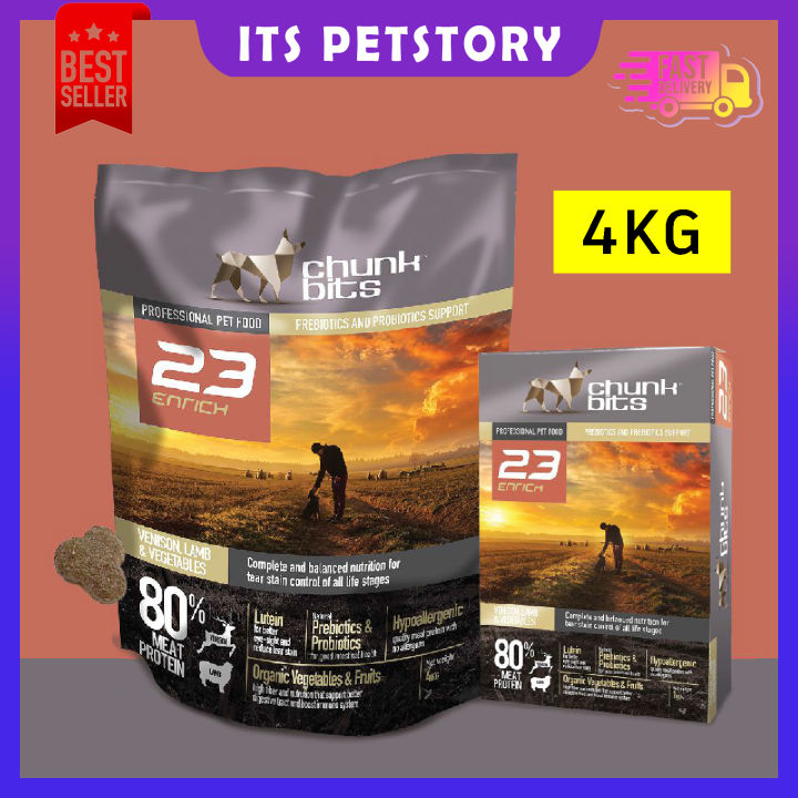 Chunk Bits 23 Enrich 4kg Venison, Lamb & Vegetables Dry Dog Food Its ...