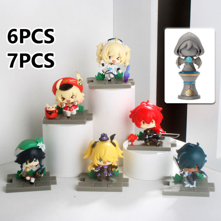 Genshin impact figure 7pcs Set Mini Figure with Base Toy Mond Chapter ...