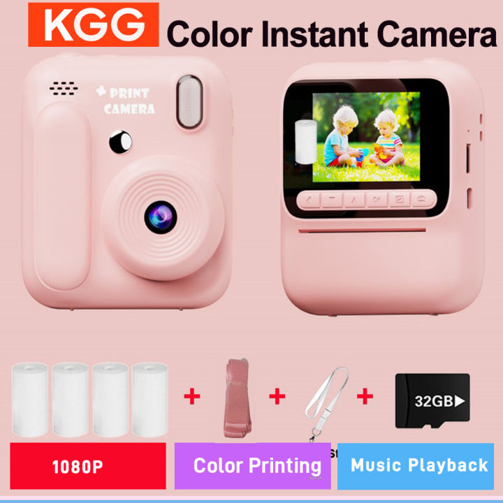 Color Printing Camera Kids Instant Camera 32GB 1080P Thermal Print ...
